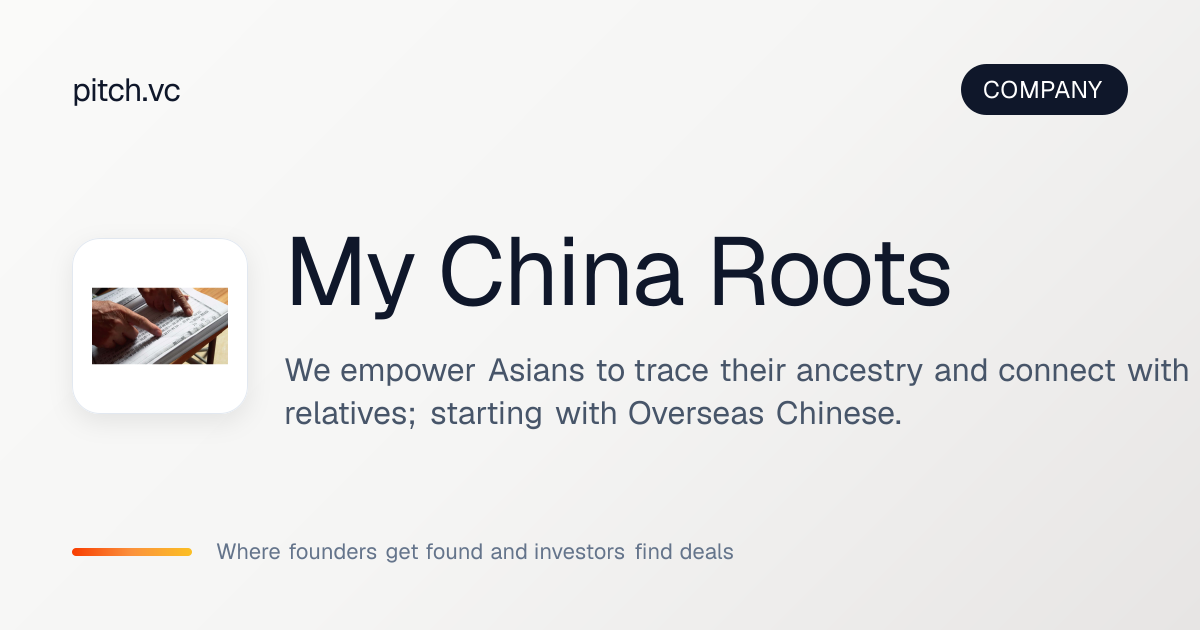 My China Roots — Pitch